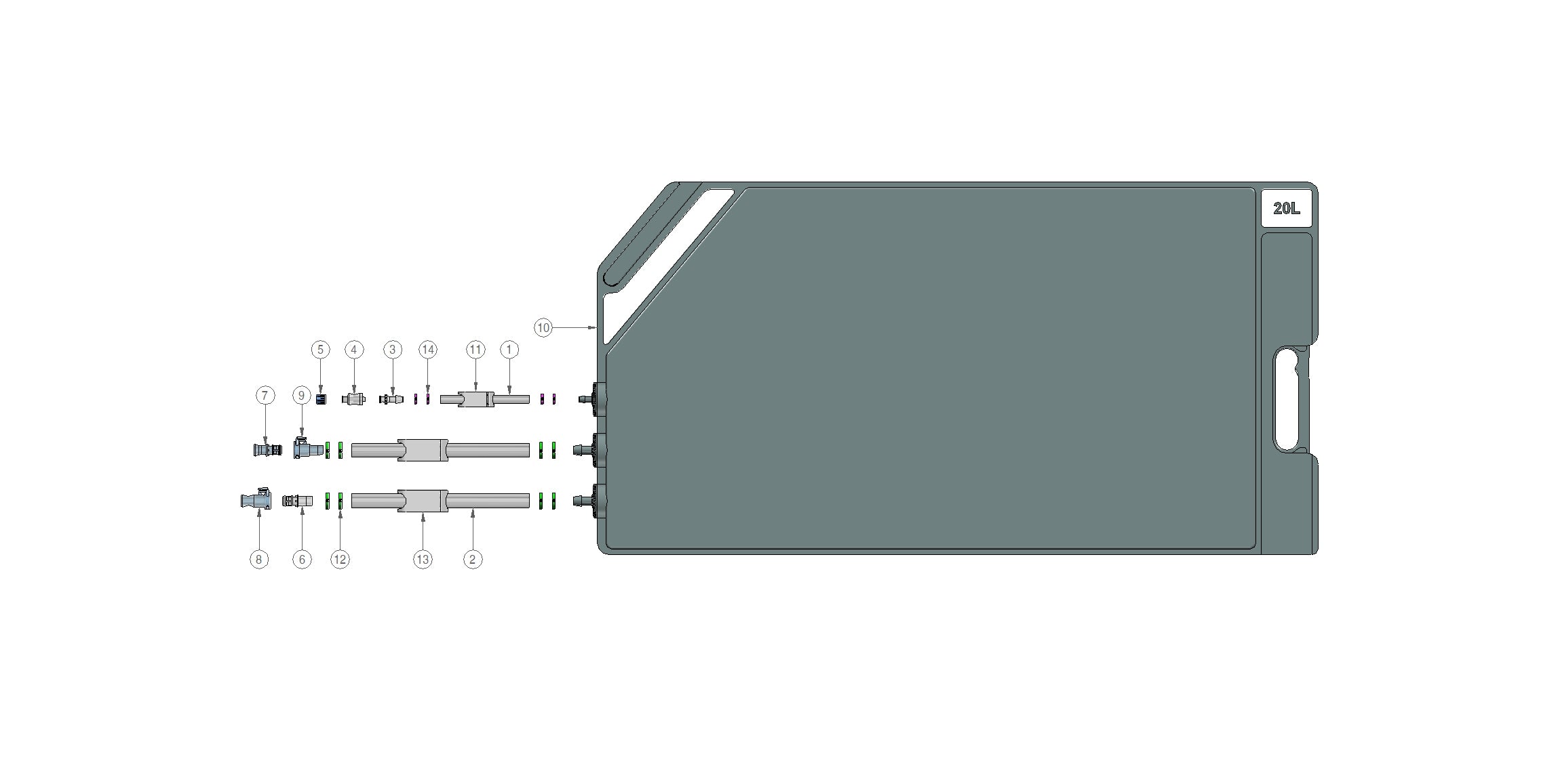 IRIS Single-Use Assembly | 2D Bag | 20L | MPC – Single Use Support